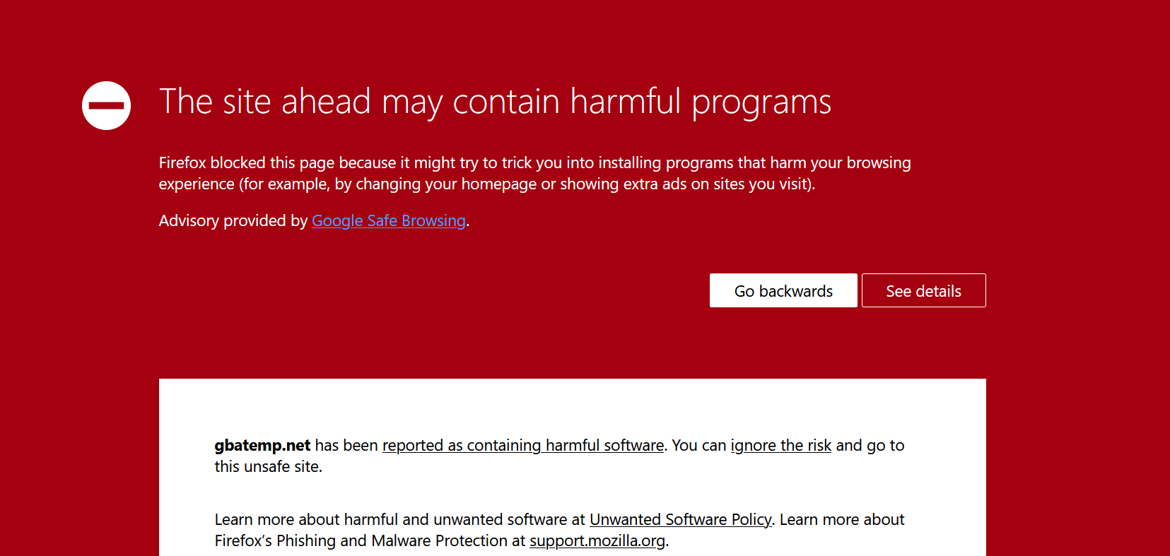 download section now brings up red screen in firefox | GBAtemp.net ...